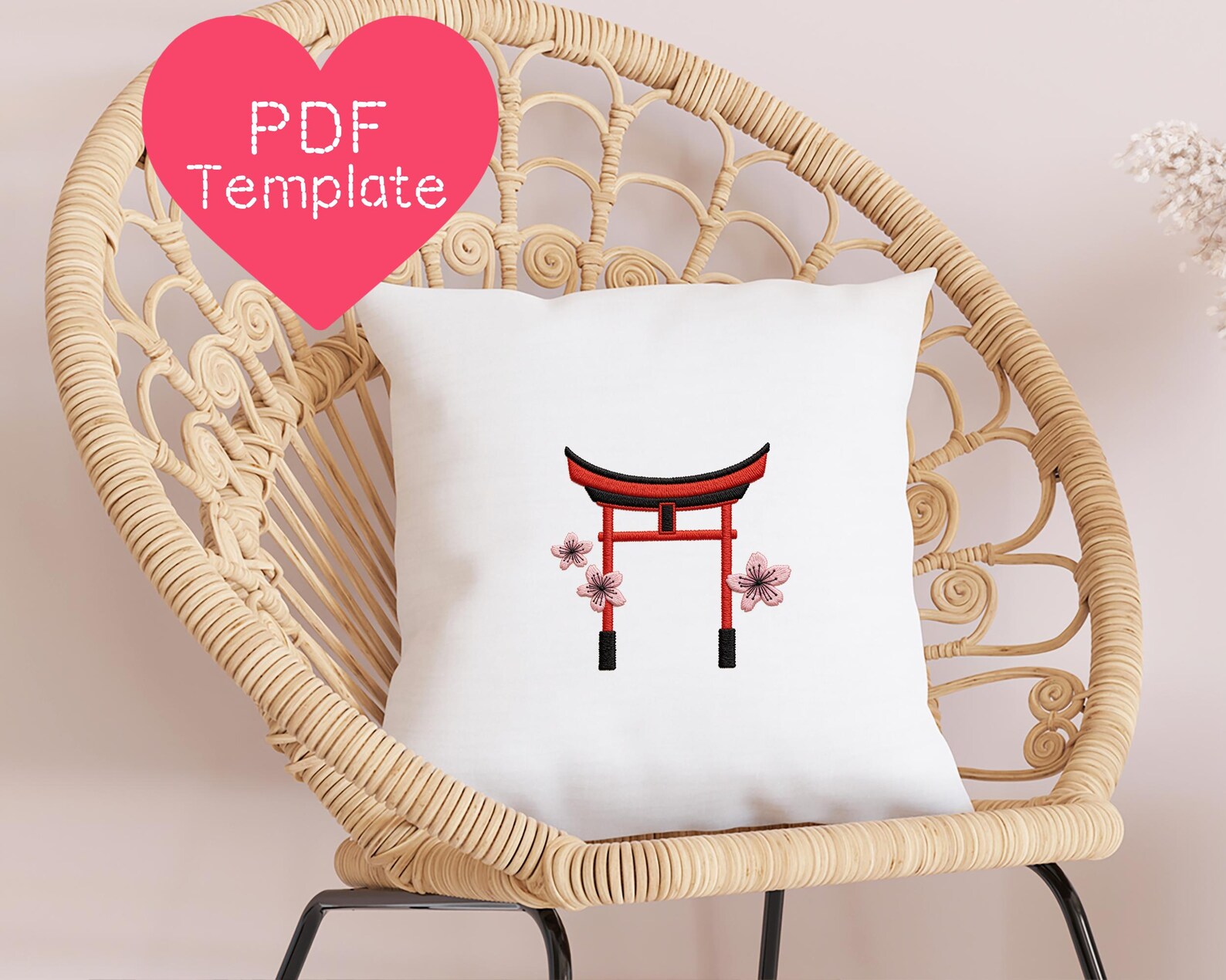 Torii Gate Embroidery Pattern: Beginner DIY Hand Embroidery (PDF ...