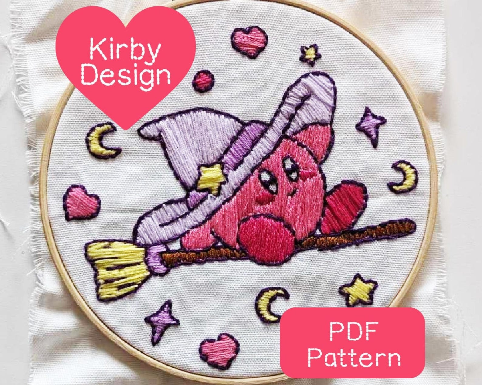 Wizard Kirby Embroidery Pattern PDF, Instant Digital Download, DIY Hand ...