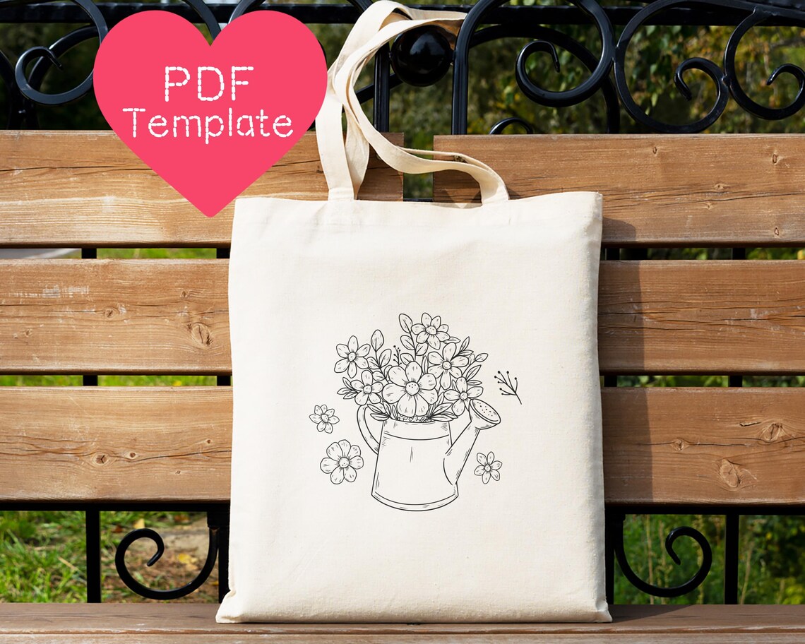 Watering Can Embroidery Pattern: Floral Garden Design (PDF Download, 3-8" Hoop Size) - Etsy