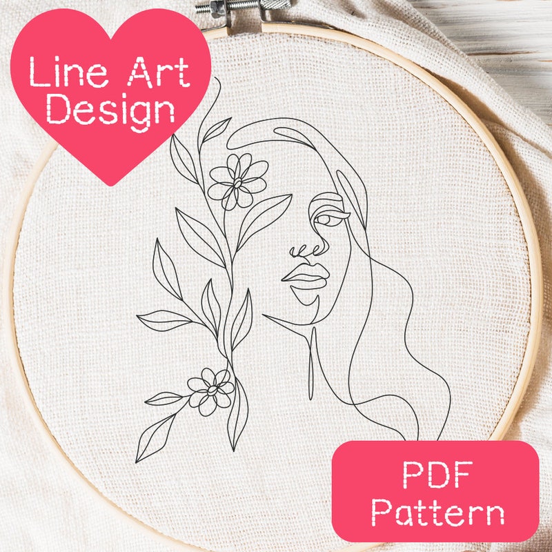Line Art Embroidery - Etsy