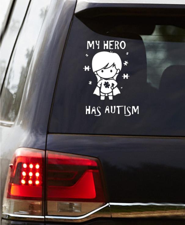 My Hero Has Autism Vehicle Sticker. Bumper Sticker. Decal. Vinyl ...