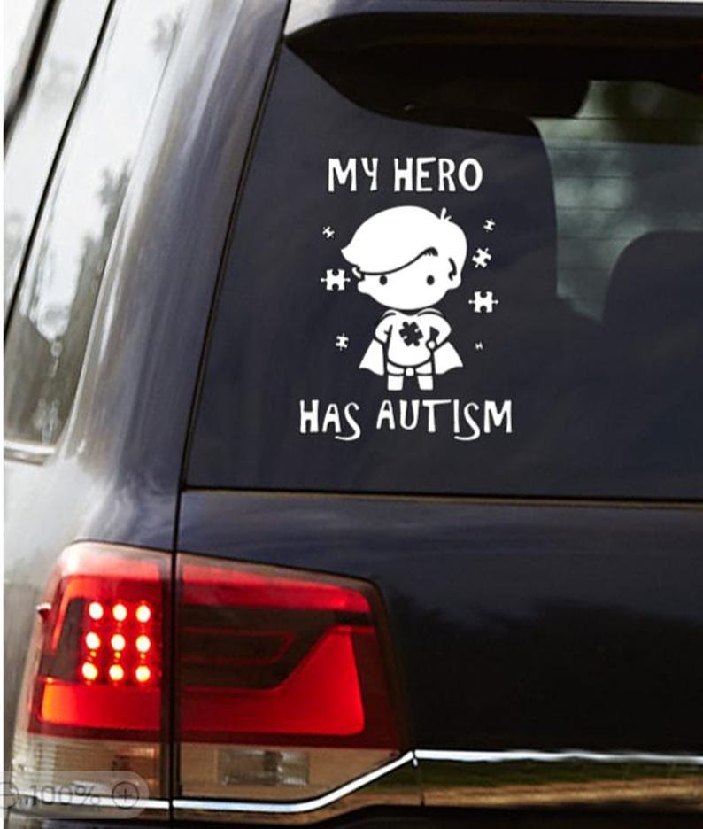 My Hero Has Autism Vehicle Sticker. Bumper Sticker. Decal. Vinyl ...