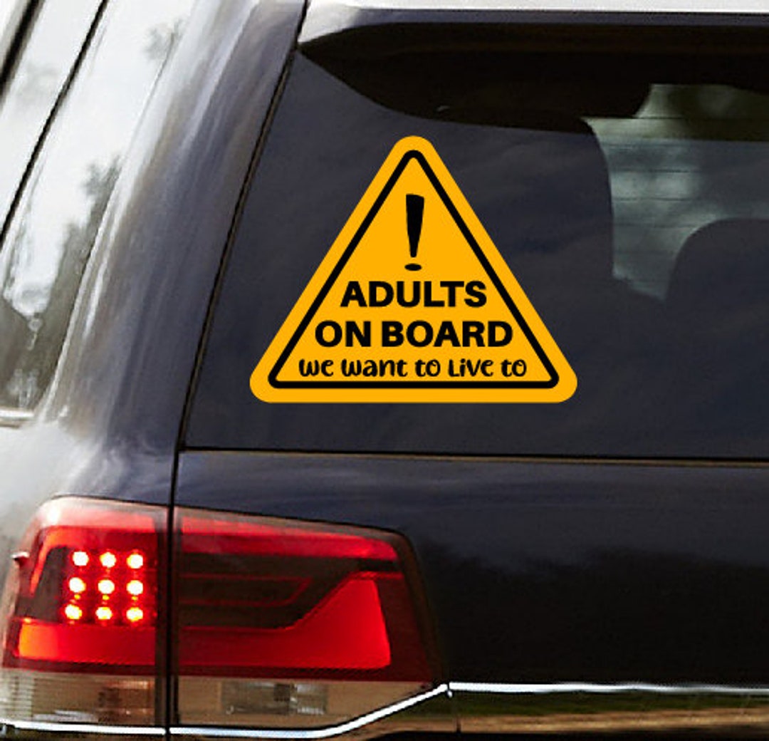 Adults on Board Bumper Sticker. Funny Adult Bumper Sticker. Vehicle ...