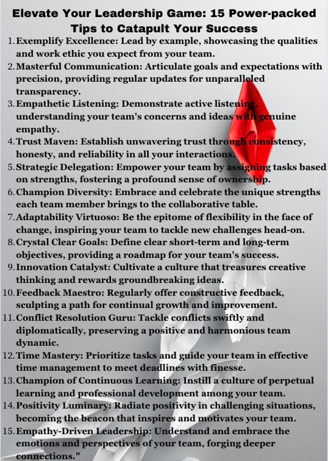 Elevate Your Leadership Game: 15 Power-packed Tips to Catapult Your Success - Etsy