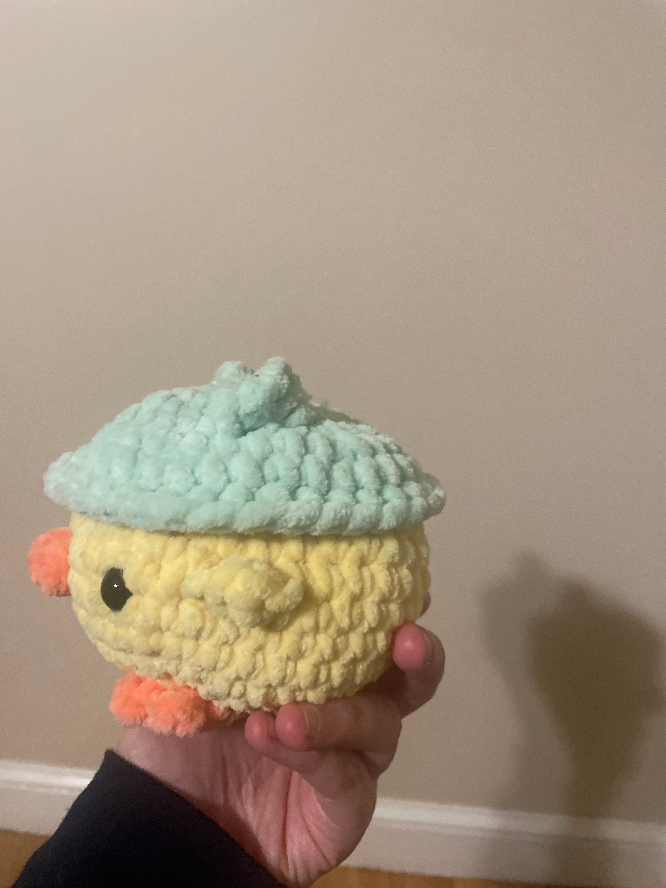 Crochet Amigurumi Duck Stuffed Animal With Attached Frog Hat - Etsy