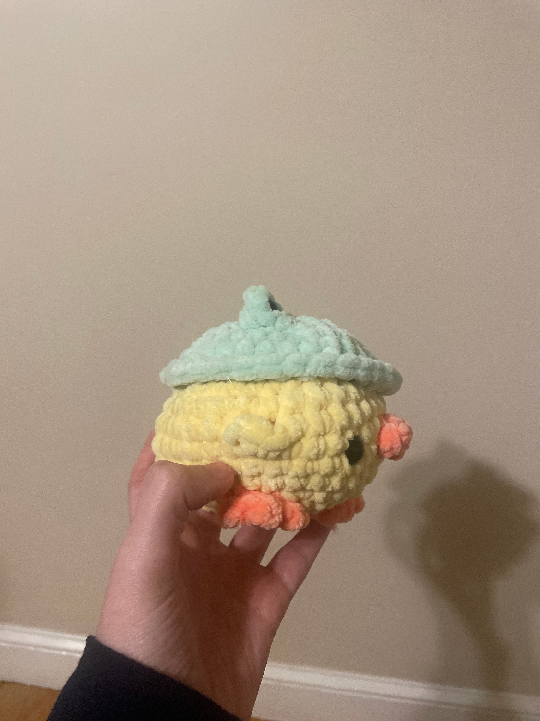 Crochet Amigurumi Duck Stuffed Animal With Attached Frog Hat - Etsy