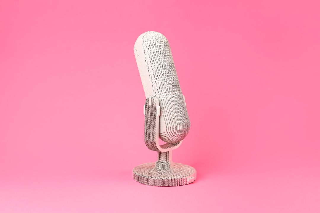 MICROPHONE Cardboard 3D Puzzle Unique Gift Signer Decor Made of Eco ...