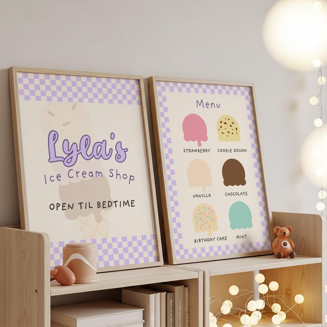 Personalised Ice Cream Menu Pretend Play, Pretend Restaurant Menu ...