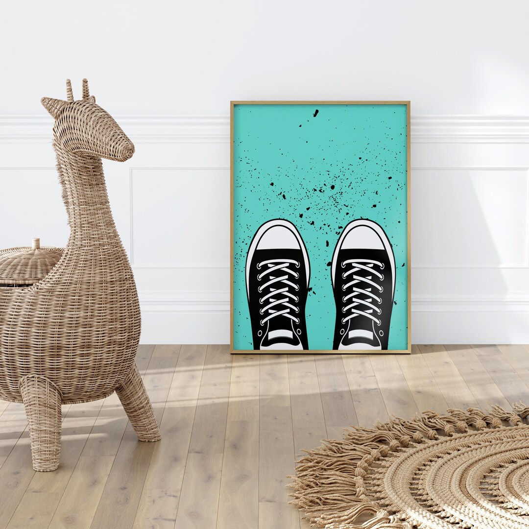 Emo Trainers Print, Punk Rock Playroom Art, Kids Alternative Nursery ...