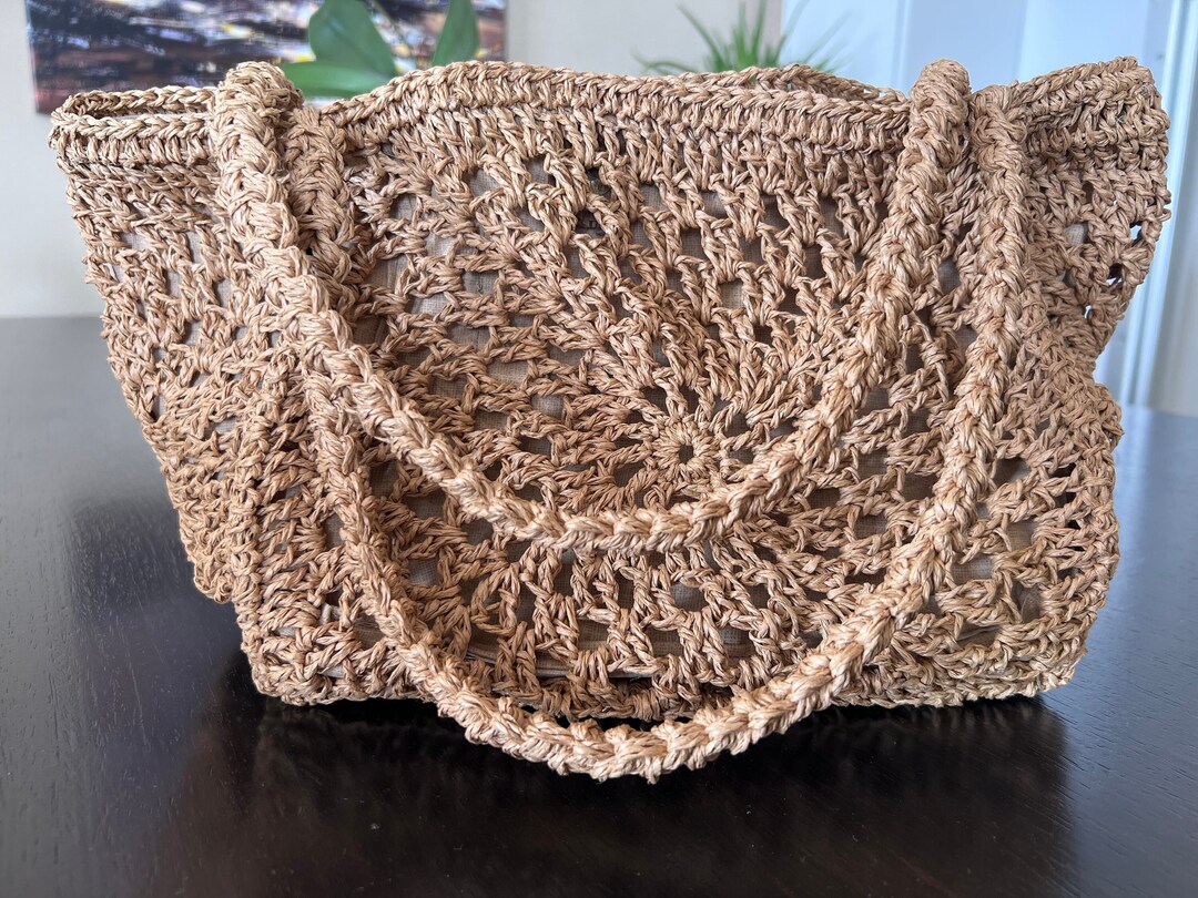 Straw Crochet Tote Bag - Etsy