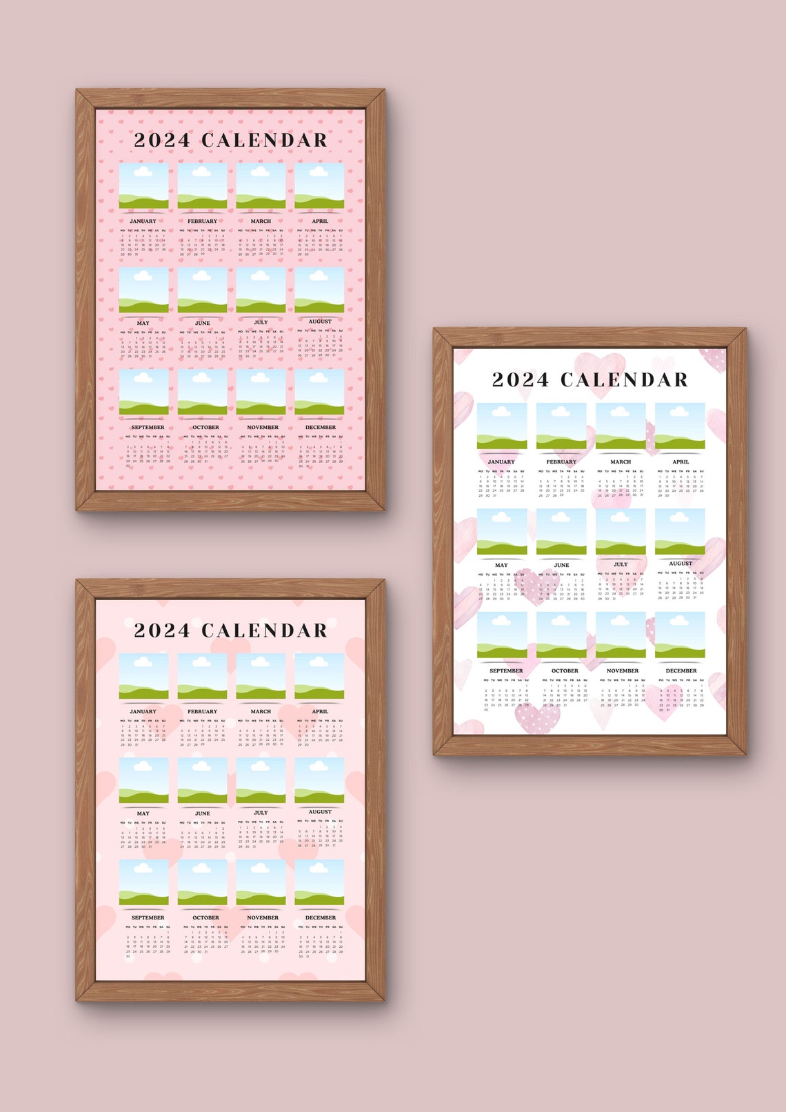 Editable 2024 CALENDAR Template, Canva Template - Etsy UK