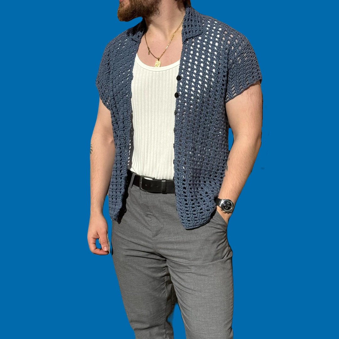 Kasper Mesh Shirt | Crochet Pattern Mens Shirt | Summer Beach ...