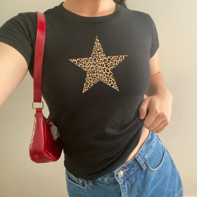 Y2k Leopard Print Tops - Etsy