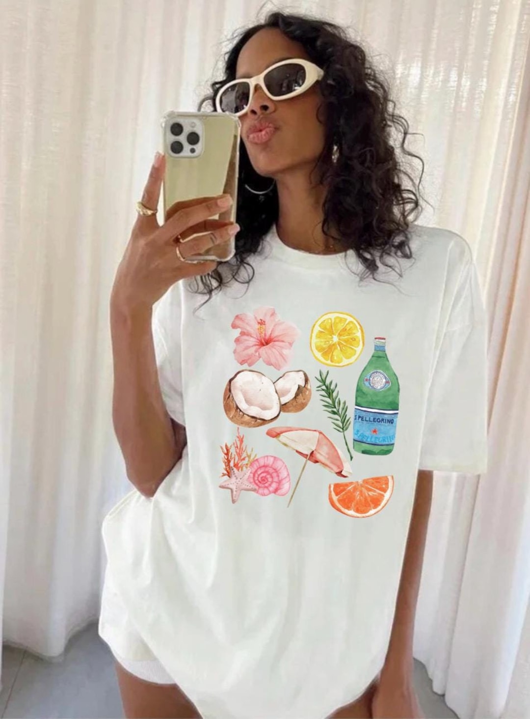 Coconut Girl Collection Classic Tee, Trendy Y2K Oversized Tee, Summer ...