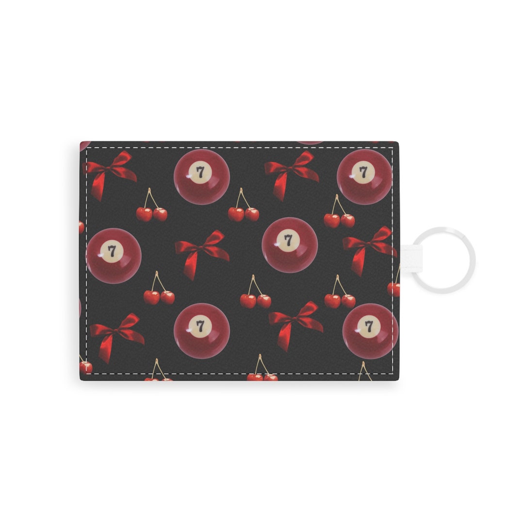 Lucky 7 Ball Leather Card Holder Keychain Wallet Pinterest Aesthetic ...