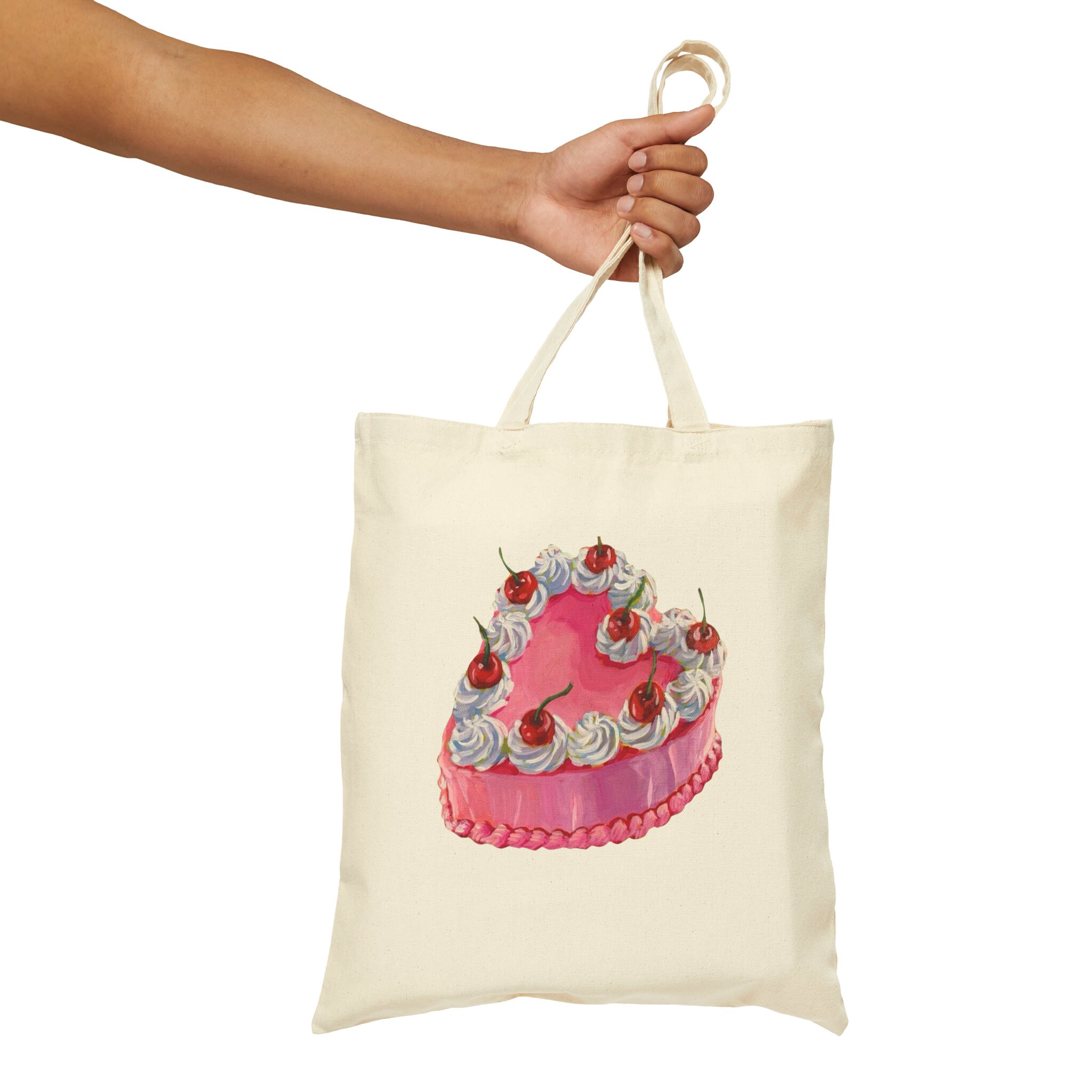 Vintage Cake Tote, Trendy Cake Tote Bag, Heart Cake Tote, Y2K Canvas ...