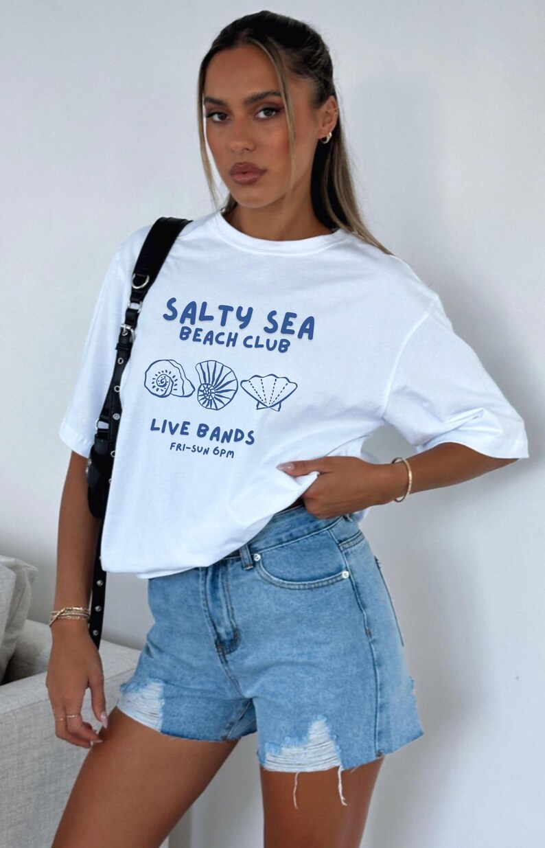 Beach Club Classic Tee, Trendy Ocean Tshirt, Mermaidcore Shirt - Etsy
