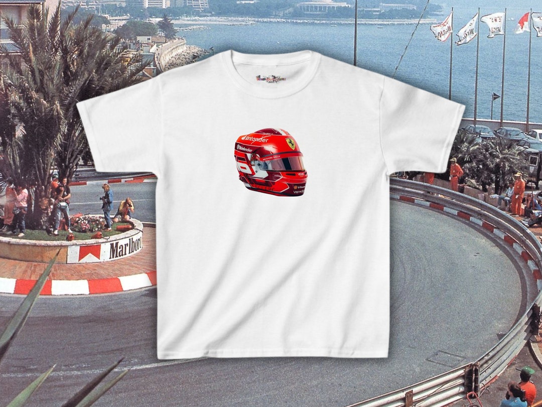 F1 Helmet Baby Tee, Charles Leclerc Ferrari Tshirt, Trendy Vintage Baby ...