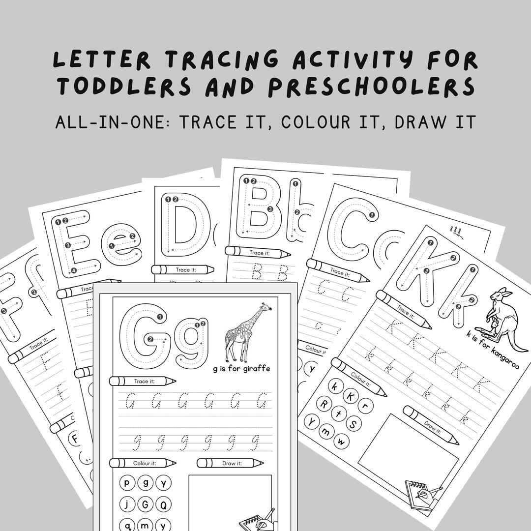 Kids Digital Products | Alphabet Tracing Printables | All 26 Letters ...