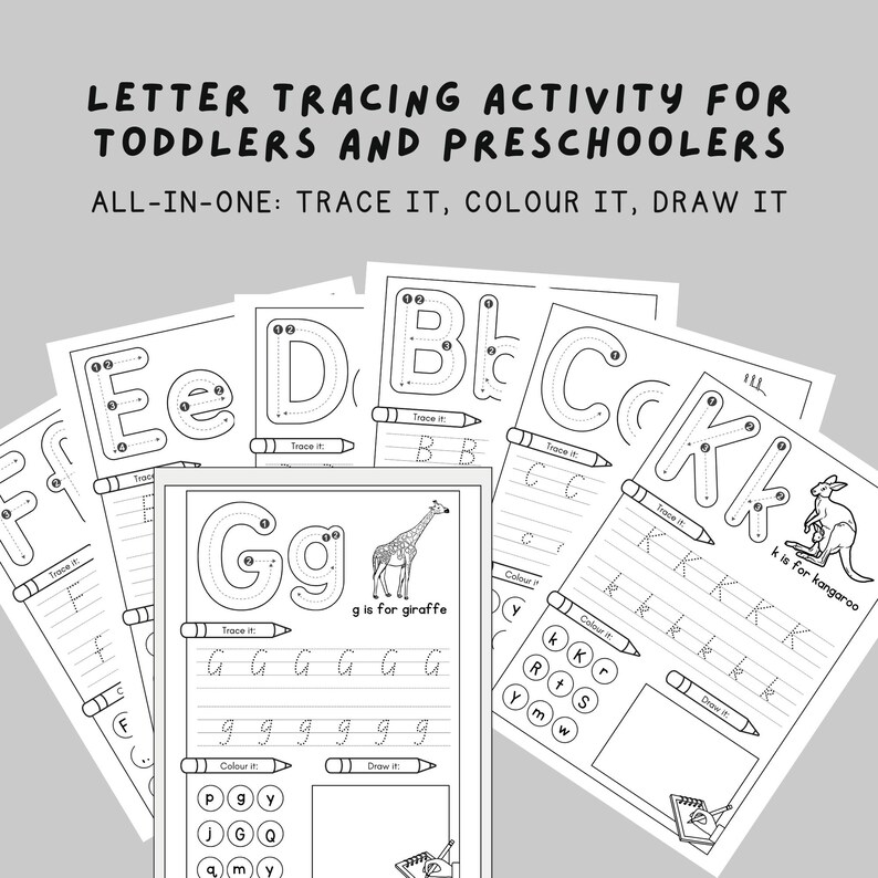 Kids Digital Products | Alphabet Tracing Printables | All 26 Letters ...
