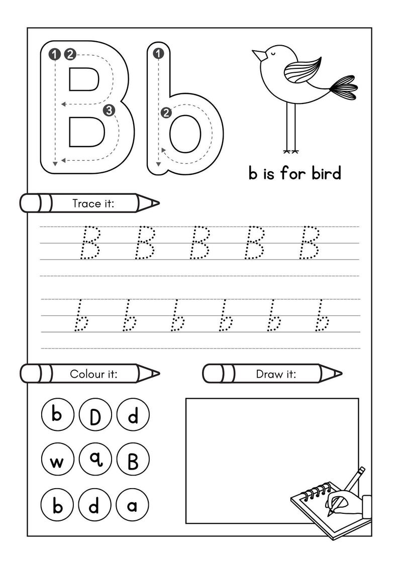 Kids Digital Products Alphabet Tracing Printables All 26 Letters Trace ...