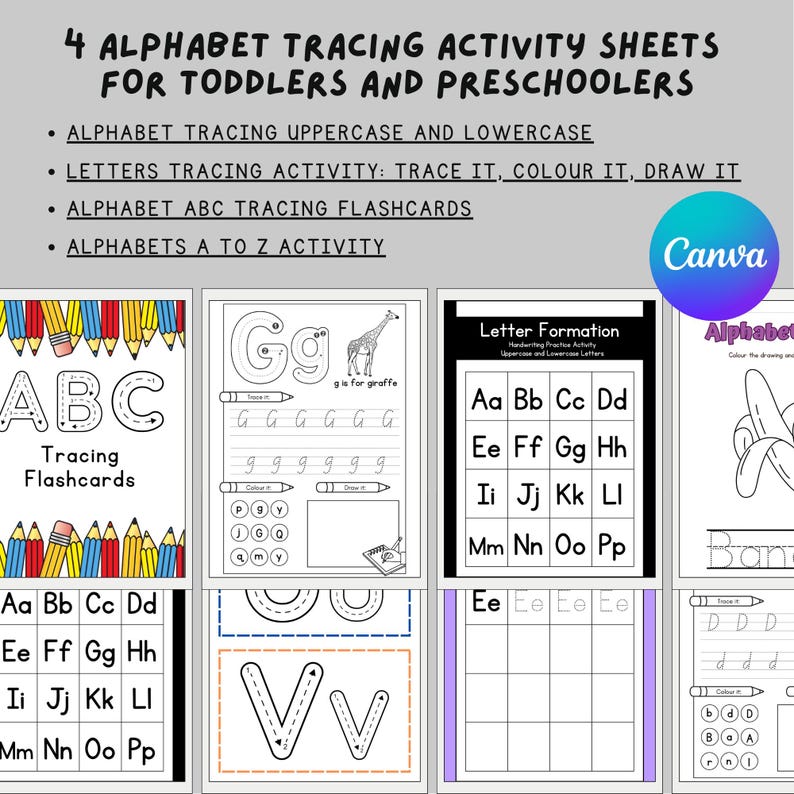 Teaching Printables | Kids Digital Products | Alphabet Tracing ...