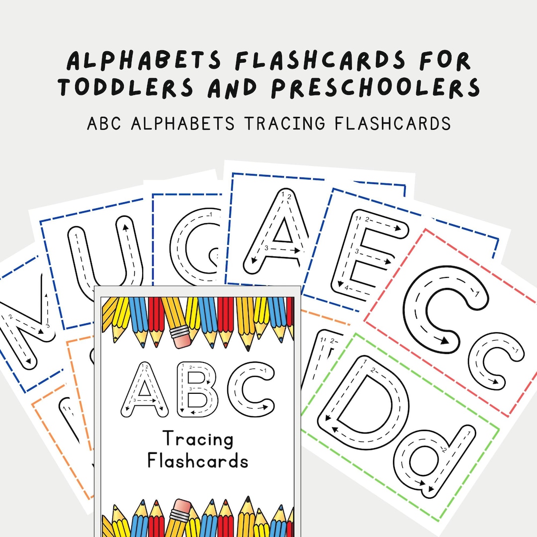 Kids Digital Products | Alphabet ABC Tracing Flashcards | Printables ...