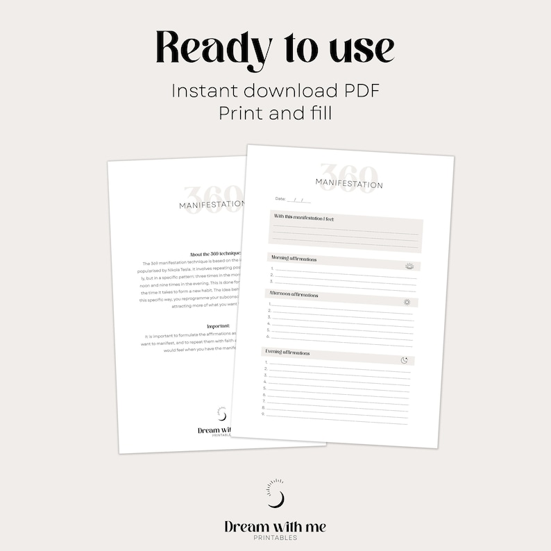 369 Manifestation Method Printable Manifestation Planner Manifestation ...