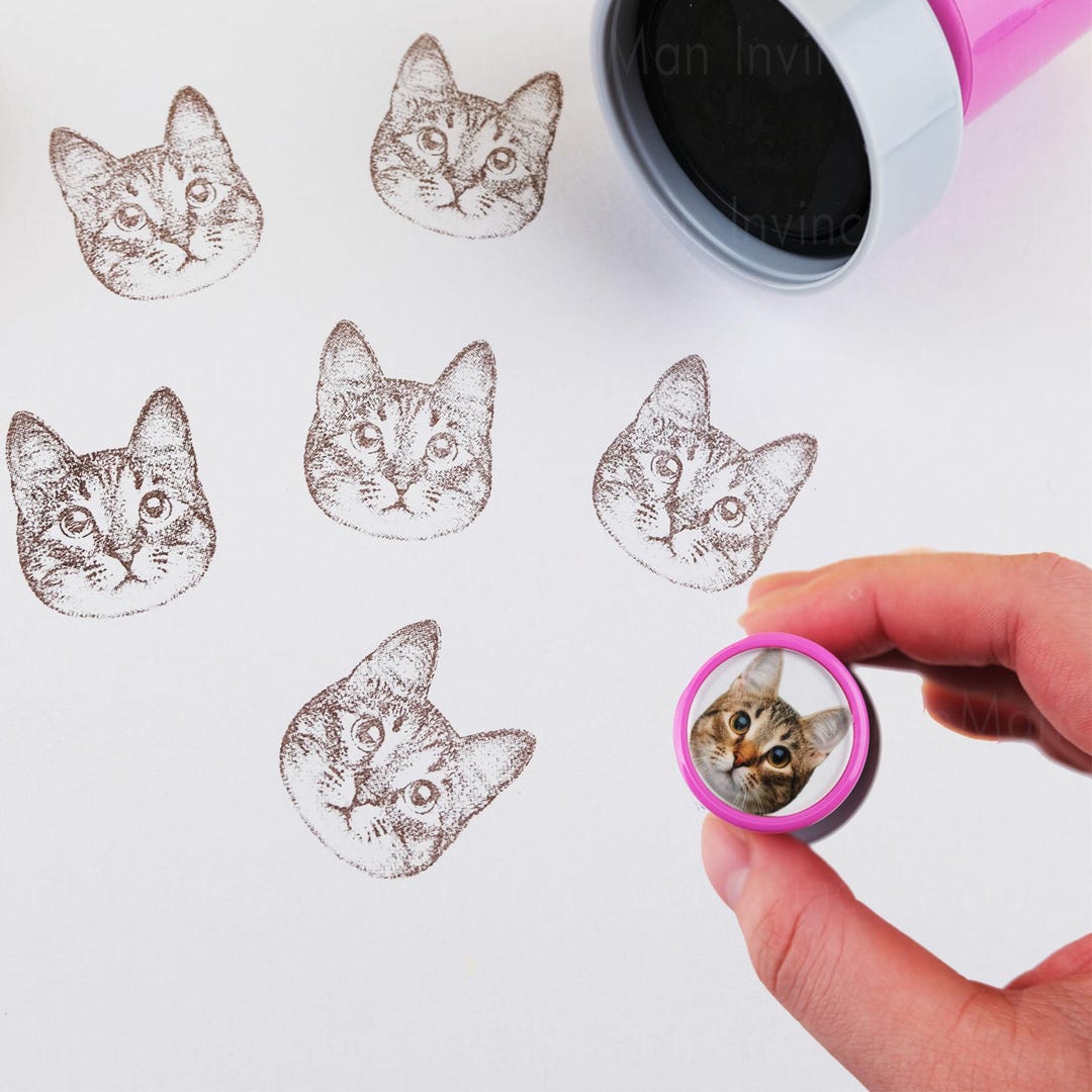 Custom Pet Portrait Stamp, Custom Cat Dog Bird Rabbit, Personalized ...