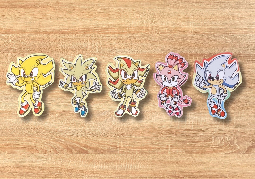 Super-charged Sonic Stickers pack of 5 - Etsy