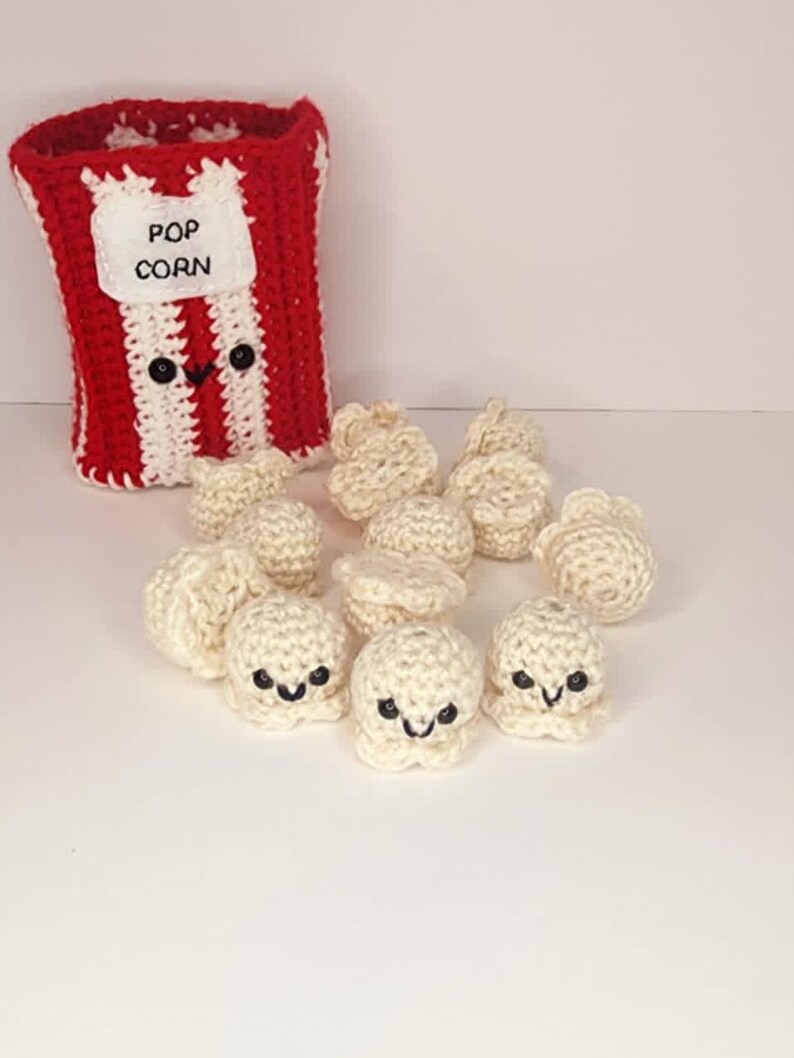 Crochet Amigurumi Popcorn Plushie Handmade - Etsy