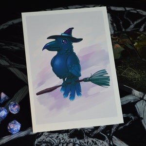 Witch Crow - A5 Art Print - Etsy