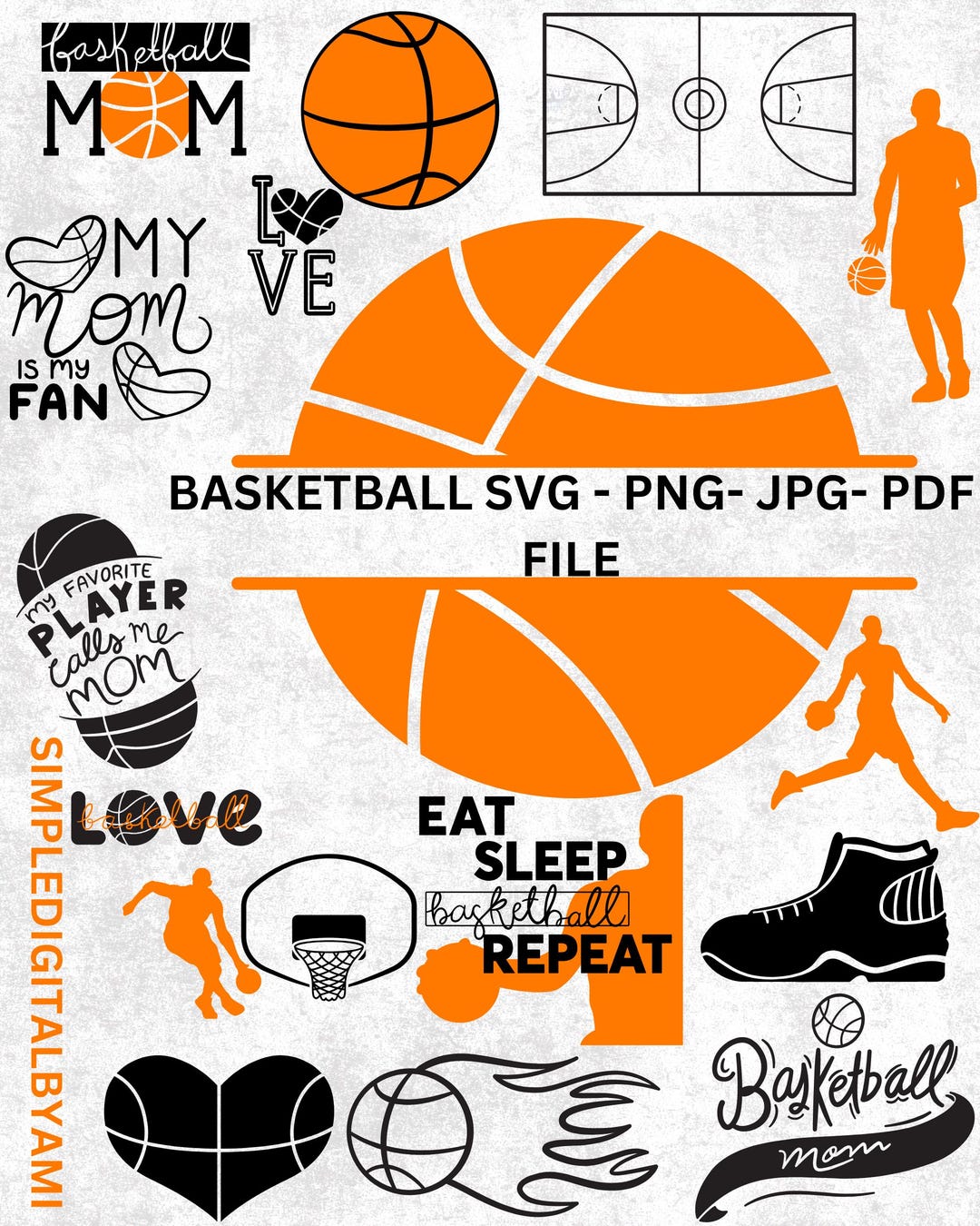 Basketball SVG Bundle: Sport Graphics for Cricut & Silhouette (digital ...