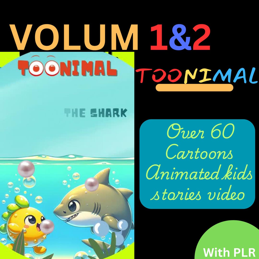 Kids Video Stories- Cartoons Animated Characters- Toonimal V1&V2- PLR ...