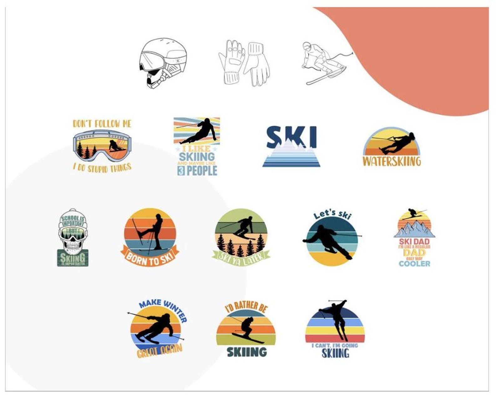 Skiing SVG 30 Pack-winter Sports Bundle Svg, Winter Svg Bundle, Skiing ...