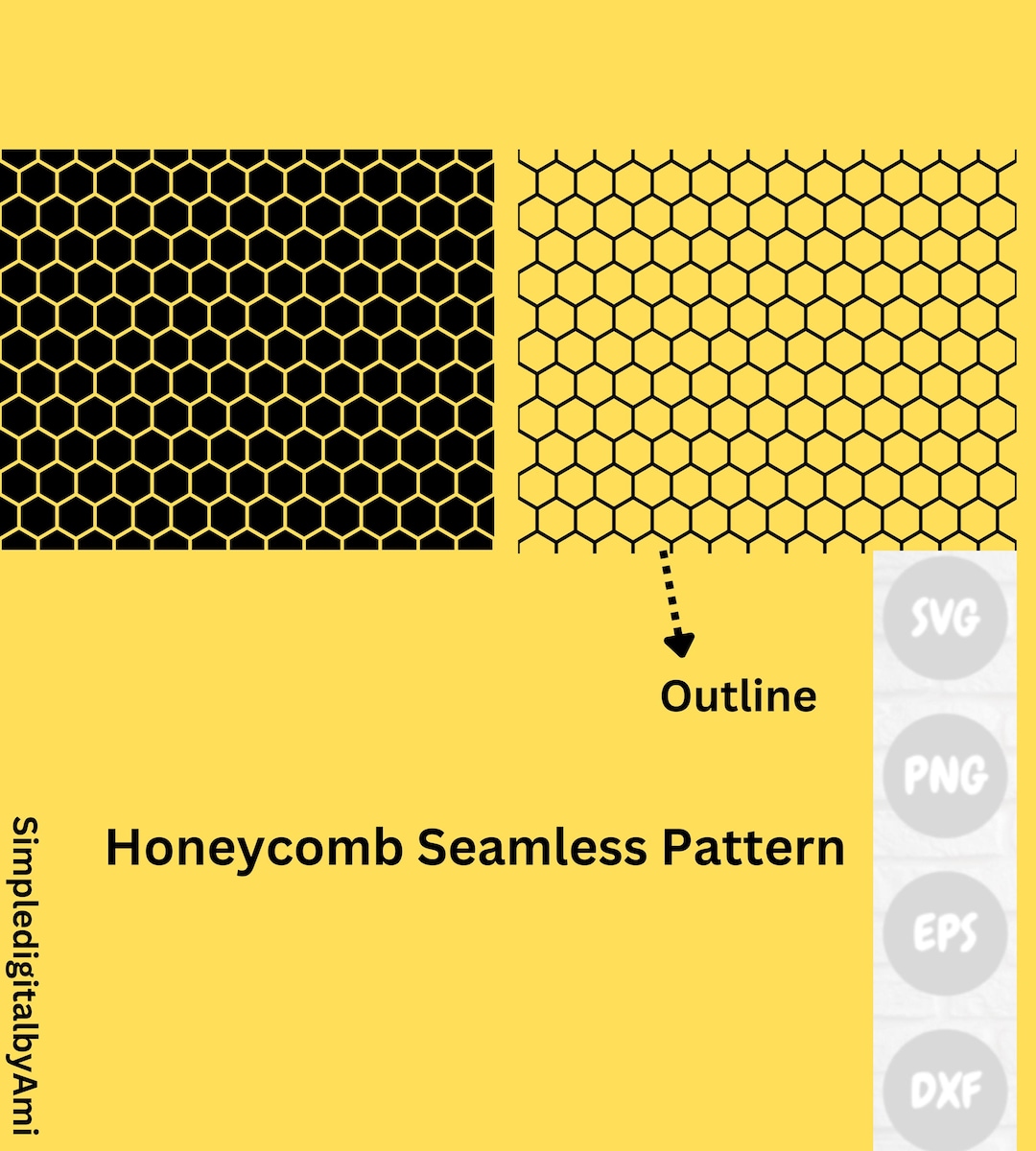Honeycomb Seamless Pattern Svg - Commercial Use- Instant Download - Etsy