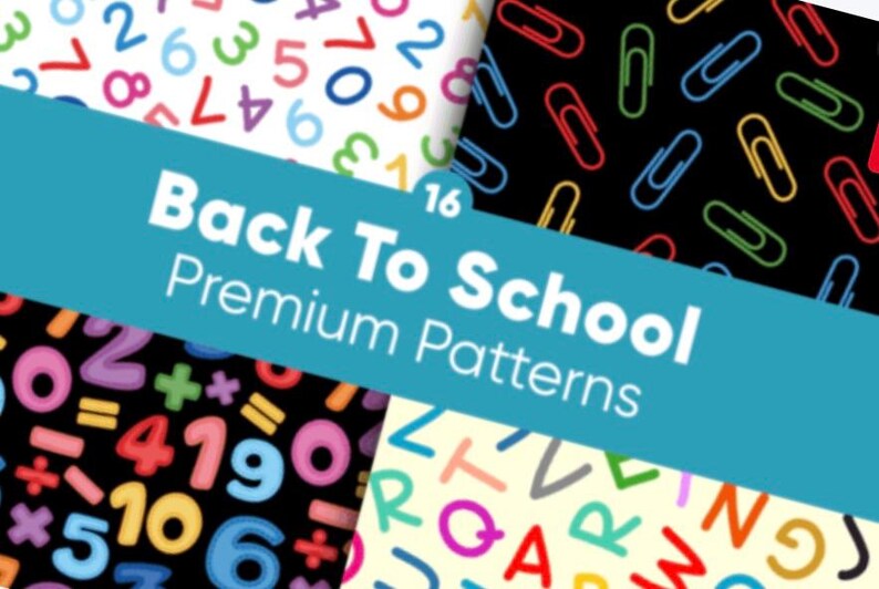 Back to School Digital Papers Patterns- Digital Papers Patterns for ...
