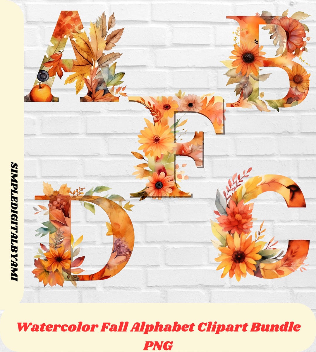 Watercolor Alphabet Clipart Bundle- Commercial Use- Instant Download - Etsy