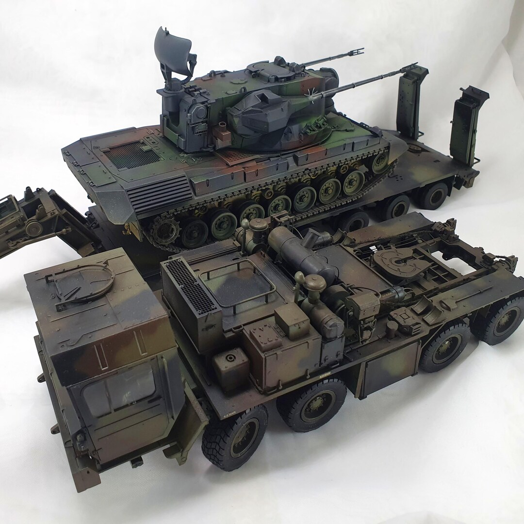 German FAUN SLT-50 Tank Transporter With Gepard 1:35 Scale Model - Etsy