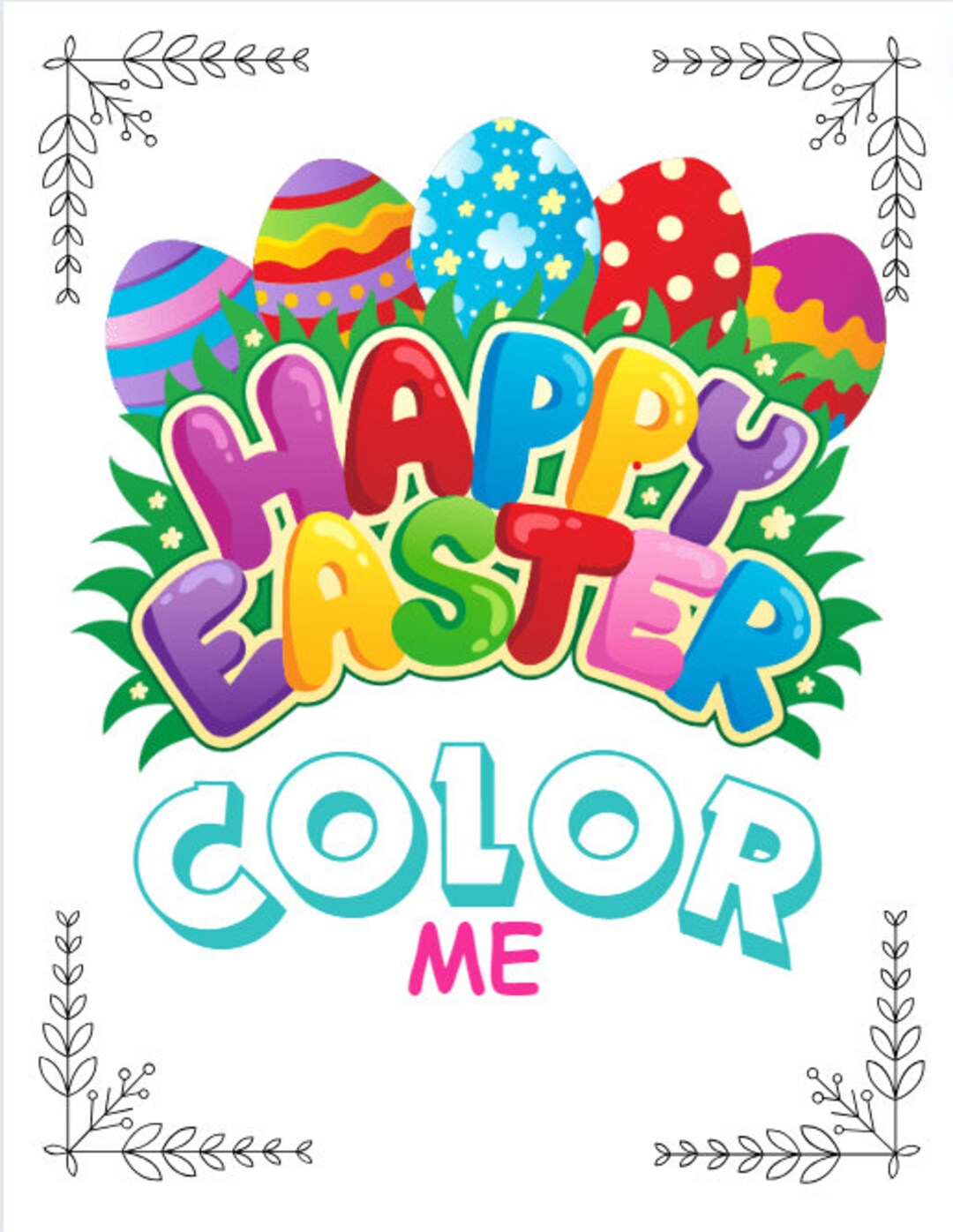 Ready to Print Coloring Book Editable File Easter Themed Coloring Book ...