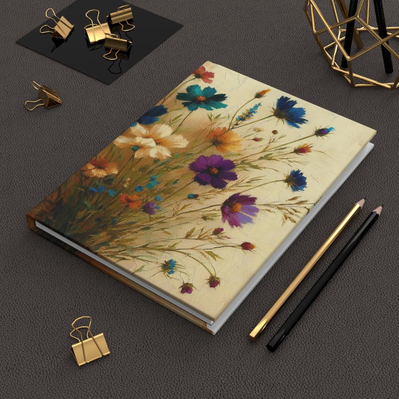 Vintage Wildflowers Journal, Pretty Colorful Floral Theme Matte ...