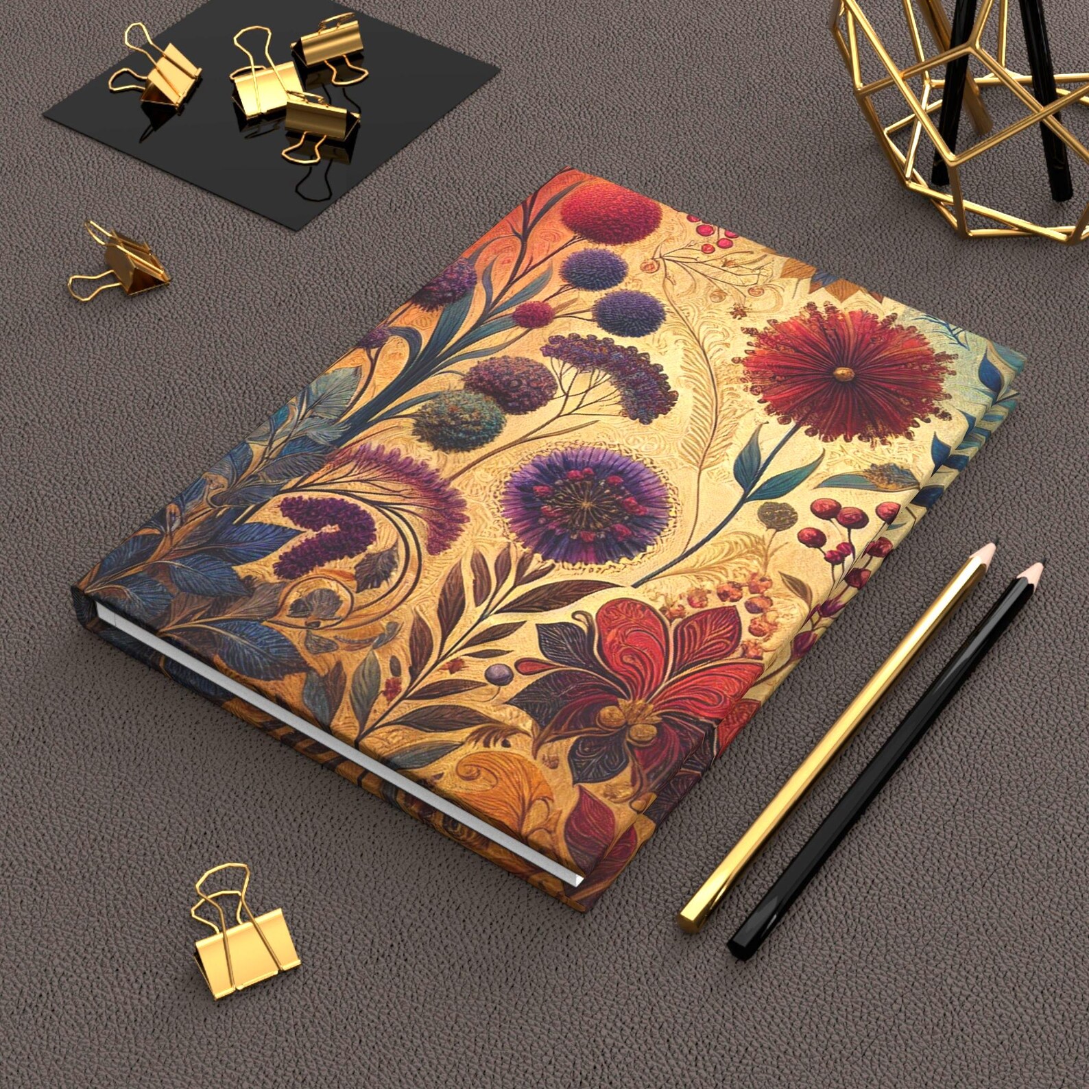 Vintage Antique Style Botanical Hard Cover Notebook - Etsy