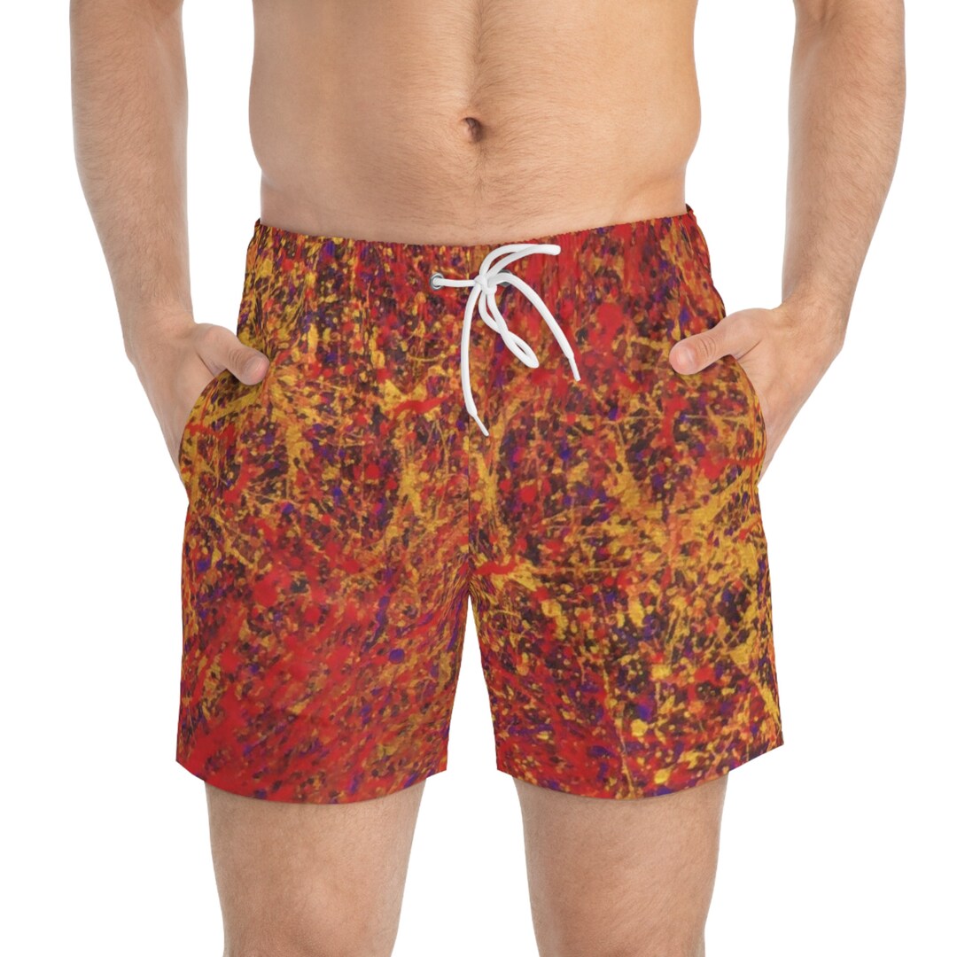 Unique & Colorful Artsy Beach Styled Swim Trunks - Etsy