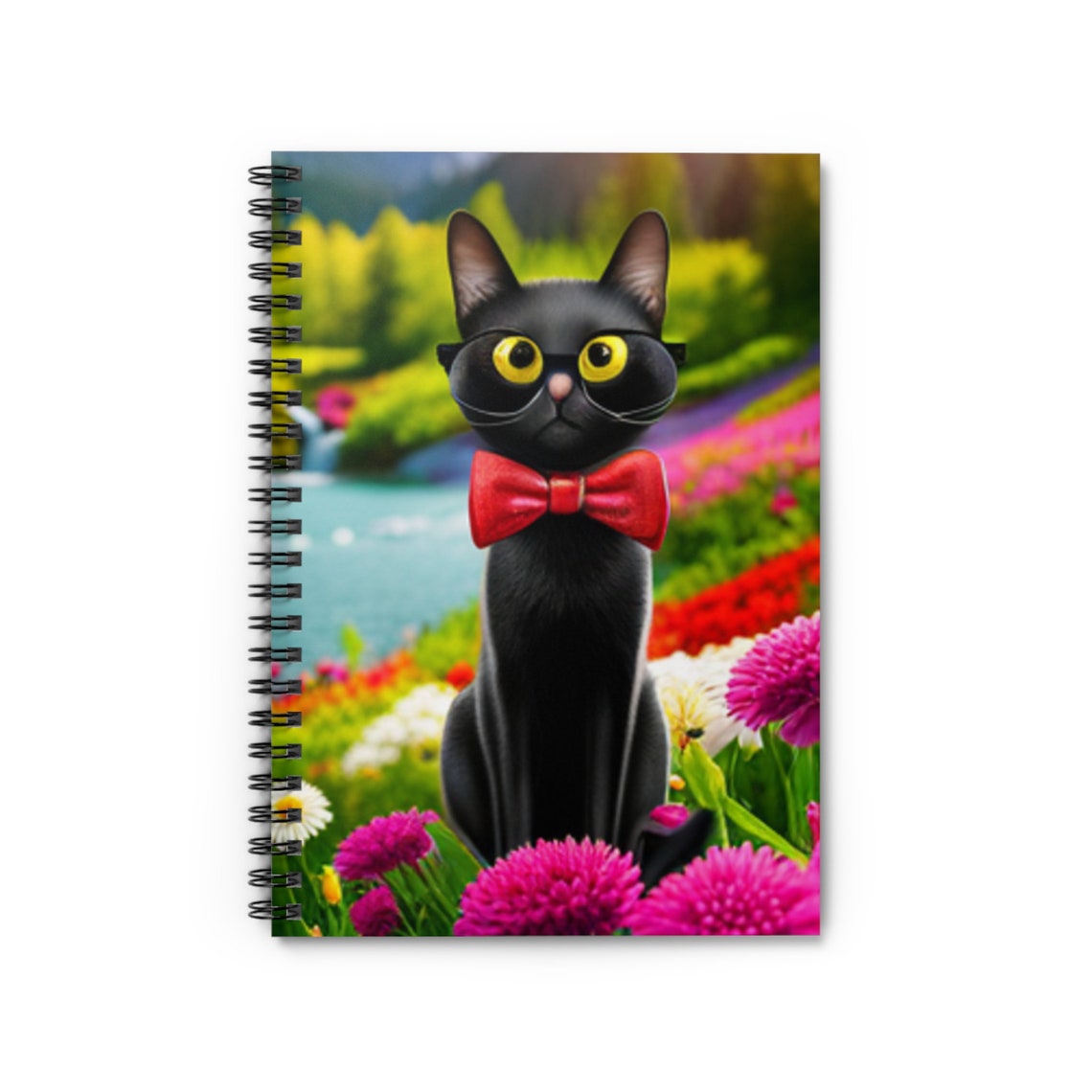 Cute & Whimsical Black Cat Cover Art Spiral Notebook Inspired by Our ...
