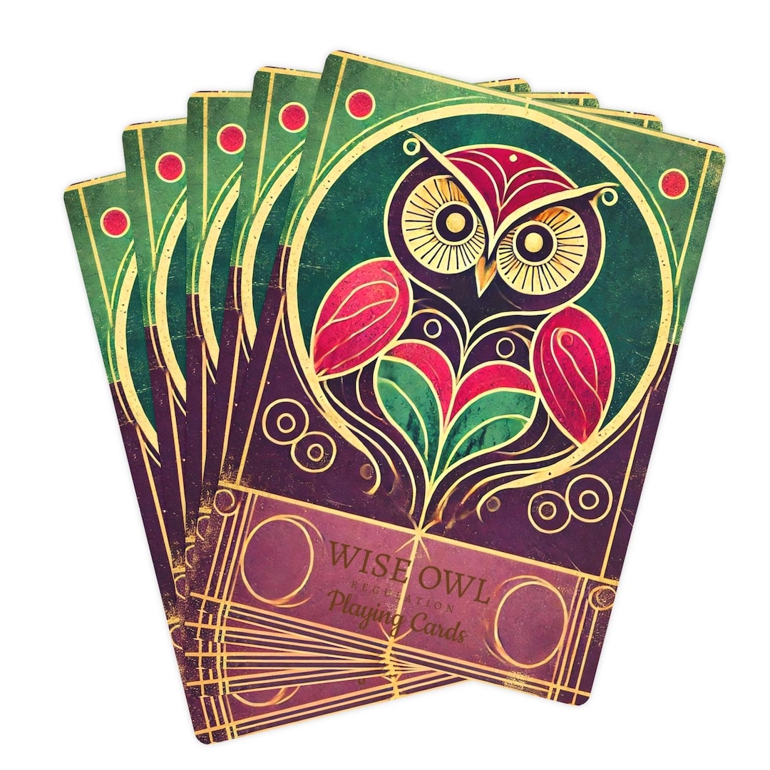 Wise Owl Vintage Poker Playing Cards, Classic Art Deco Style ...