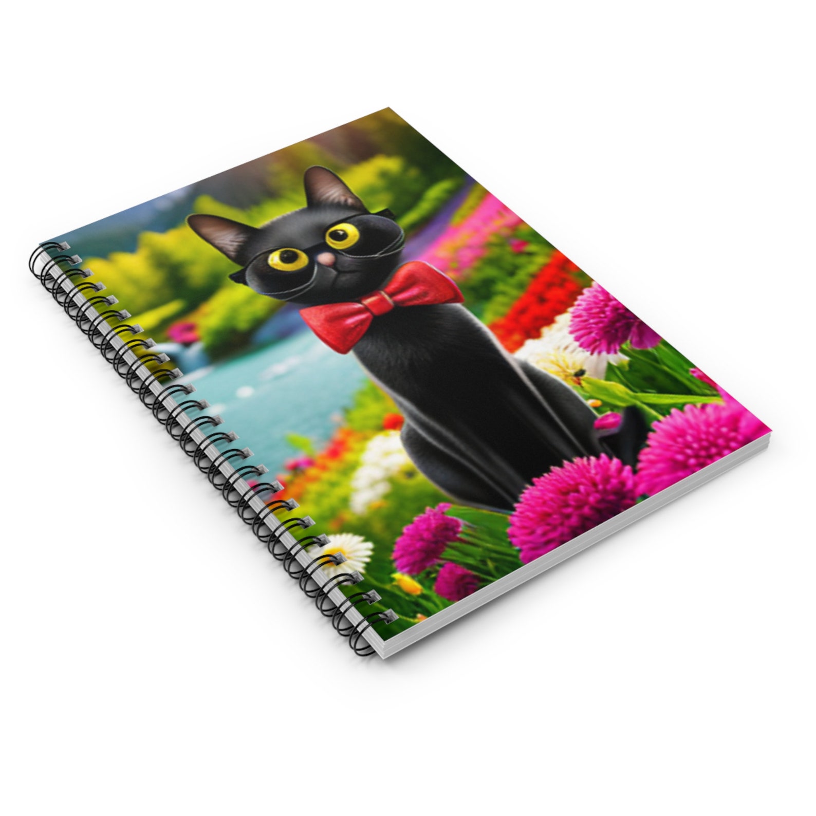 Cute & Whimsical Black Cat Cover Art Spiral Notebook Inspired by Our ...