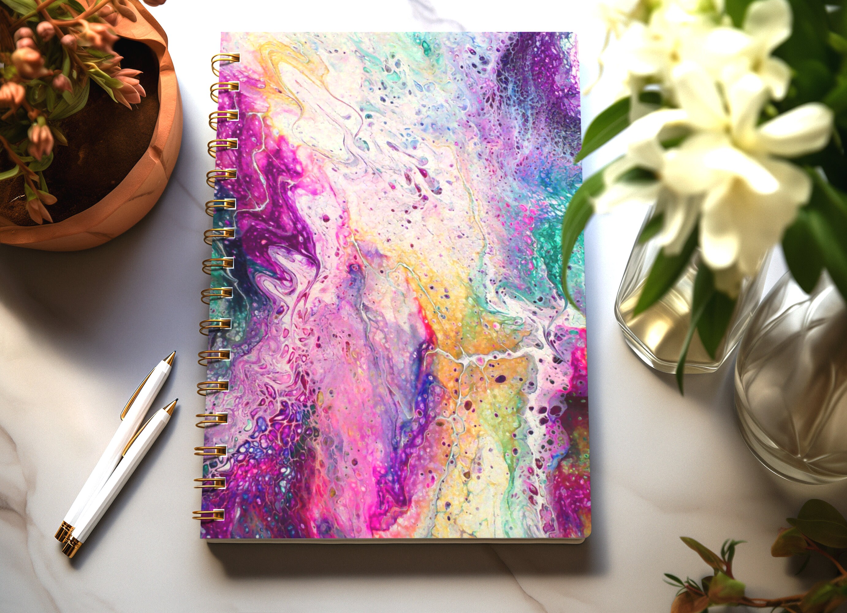 Pretty Pastel Colors Abstract Cover Art Spiral Notebook - Etsy