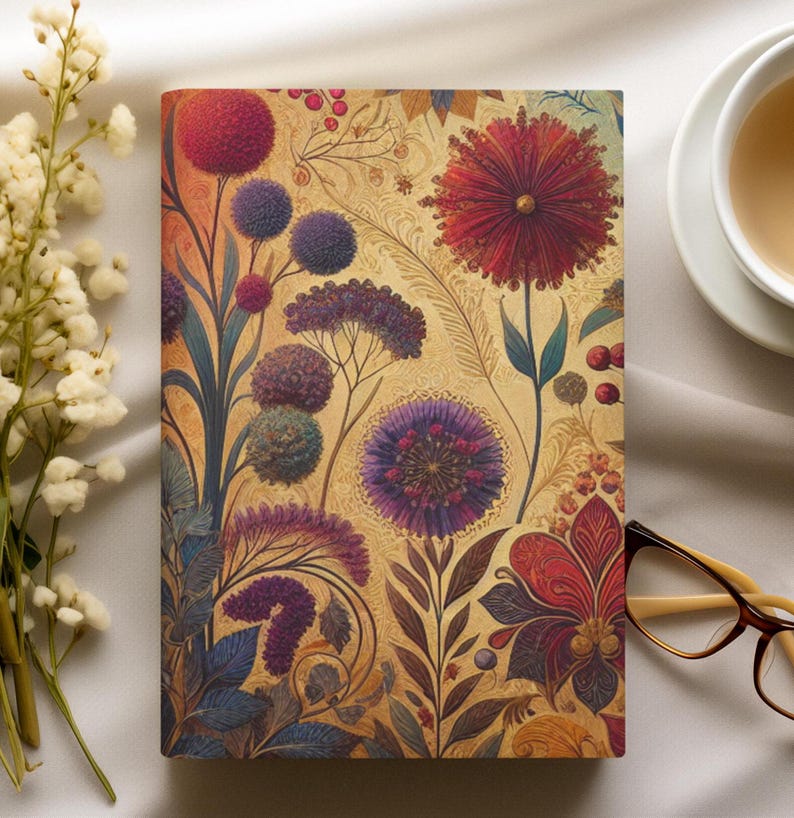 Vintage Antique Style Botanical Hard Cover Notebook - Etsy