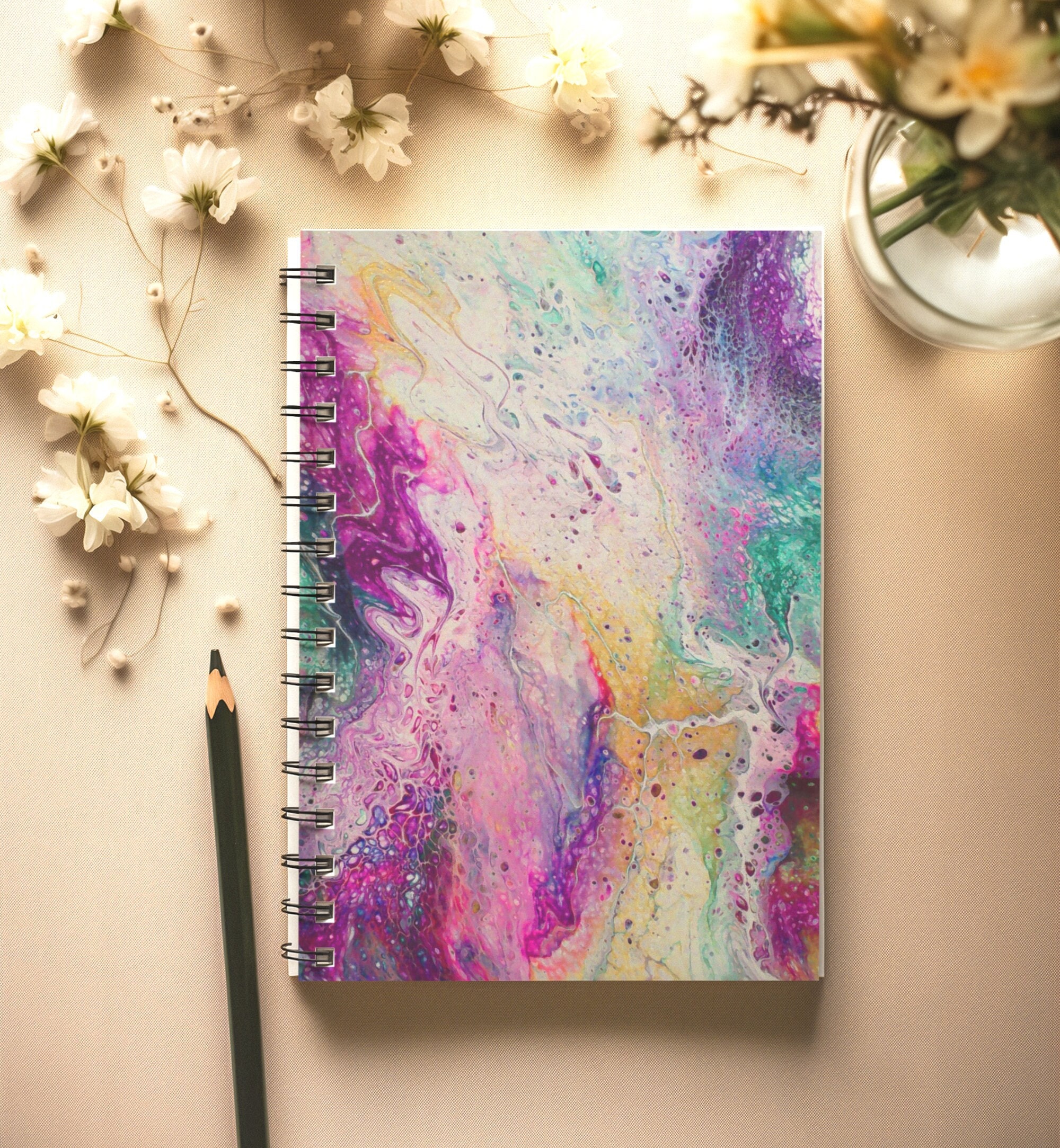 Pretty Pastel Colors Abstract Cover Art Spiral Notebook - Etsy