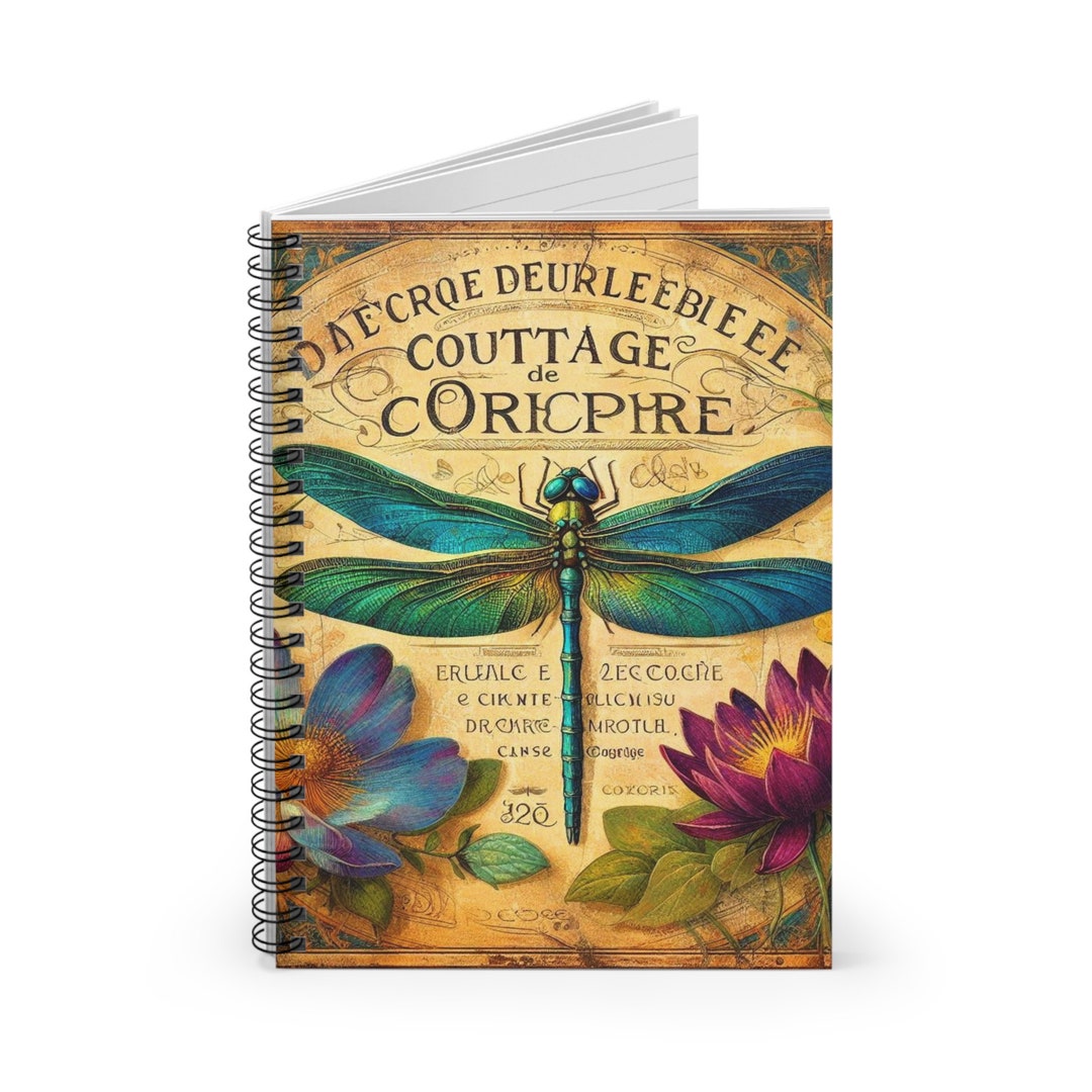 Cottage Core 'allure of Nature' Dragonfly Theme Spiral Notebook - Etsy